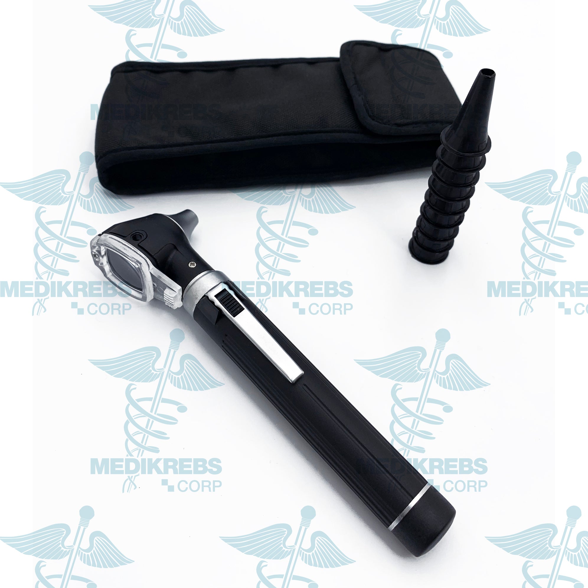 Compact Fiber Optic Otoscope with 9 tips & Plastic Body Surgical ...