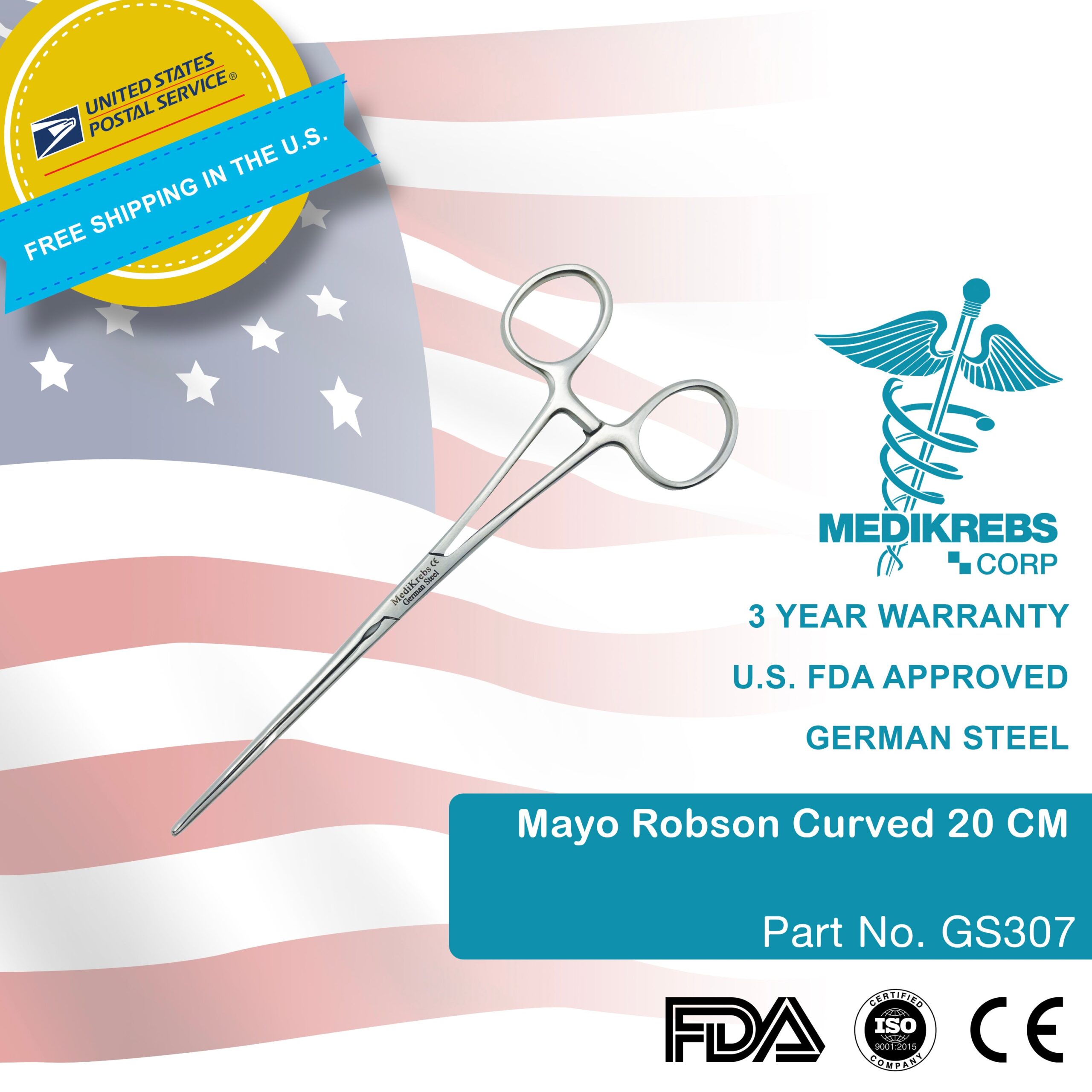 Mayo Robson Intestinal Clamp Forceps German Steel - MediKrebs Corp. USA ...